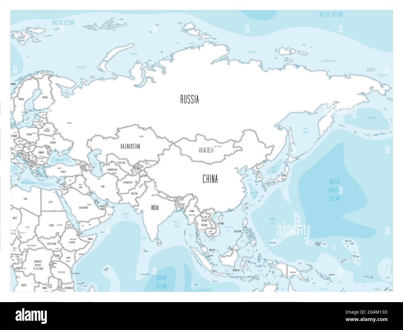Asia map - hand-drawn cartoon style Stock Vector Image & Art - Alamy