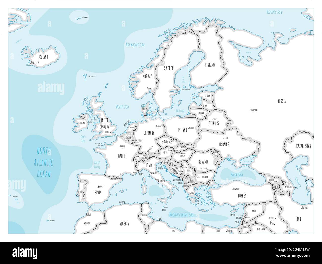 Europe map - hand-drawn cartoon style Stock Vector Image & Art - Alamy