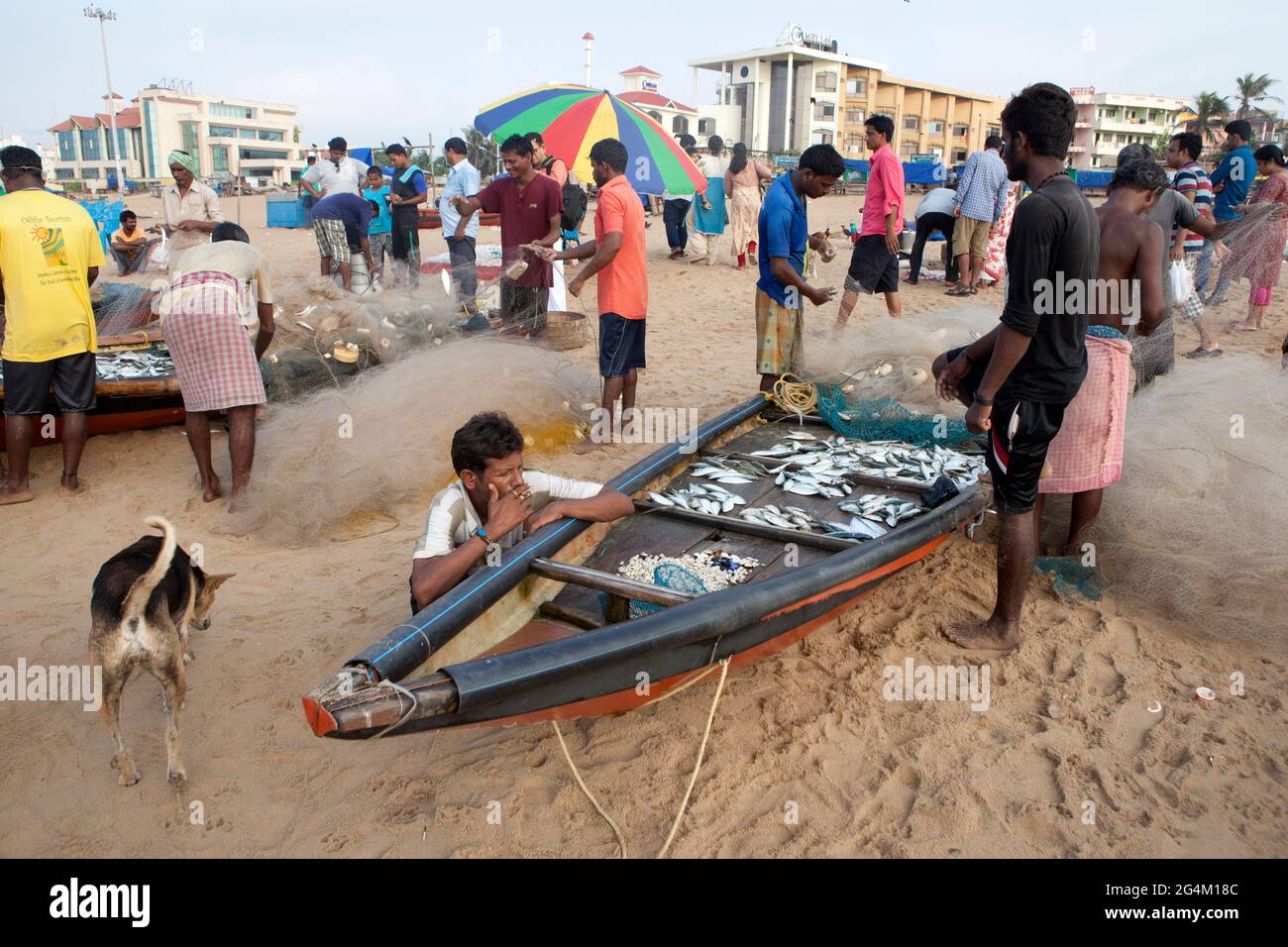 Fishing activities by local fishermen at Puri, Odisha, the most popular ...