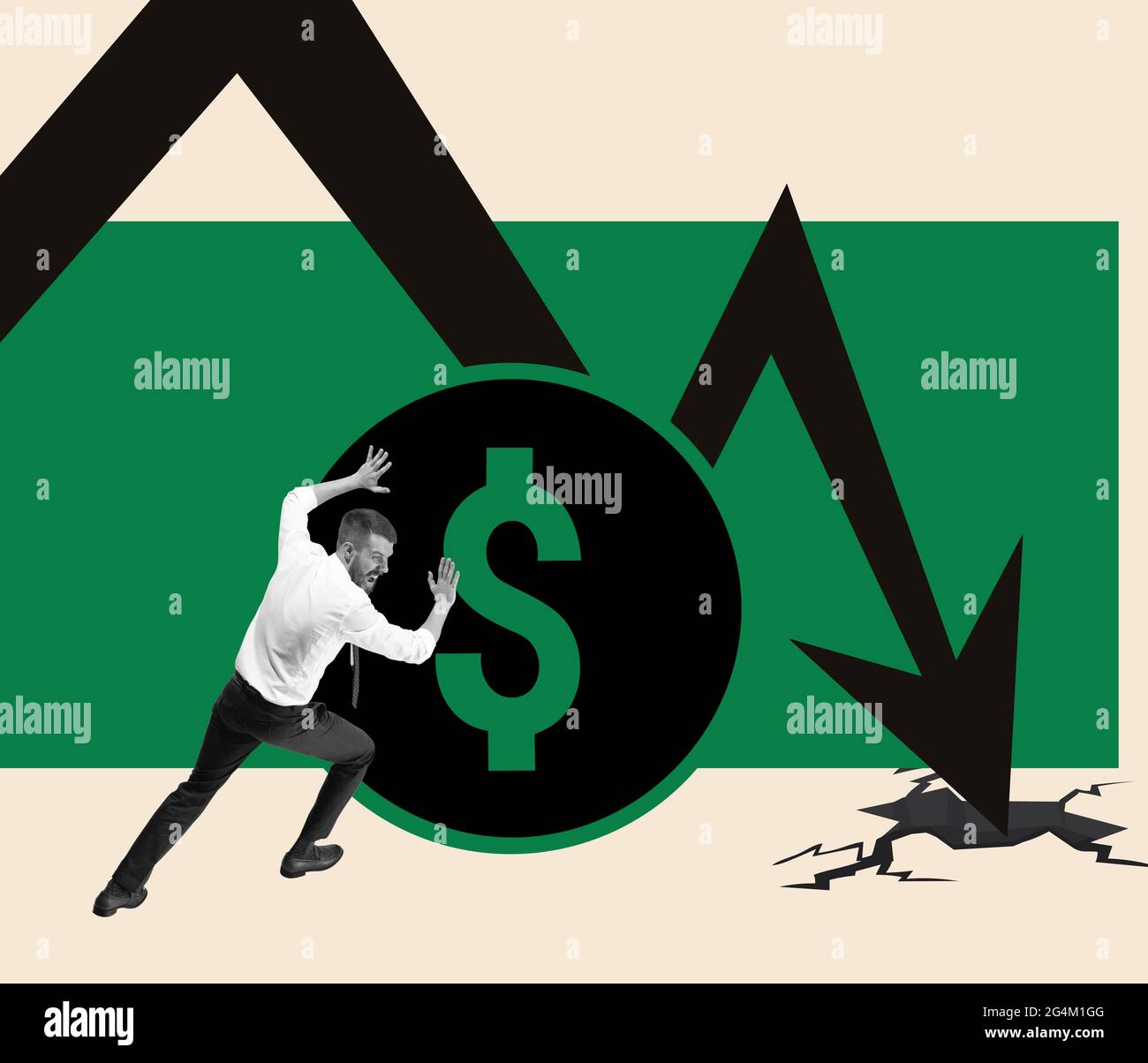 Modern business crisis collage hi-res stock photography and images - Alamy