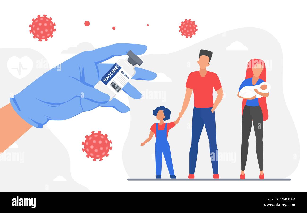 Family coronavirus vaccination protection, medicine healthcare concept ...