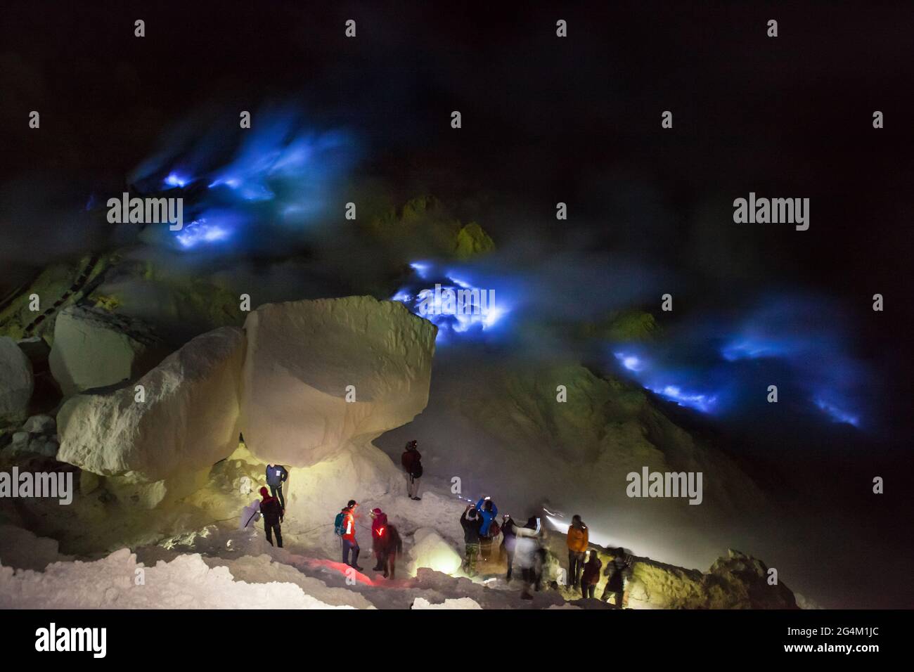 Blue fire at Mount Kawa Ijen, Java, Indonesia, Southeast Asia, Asia ...