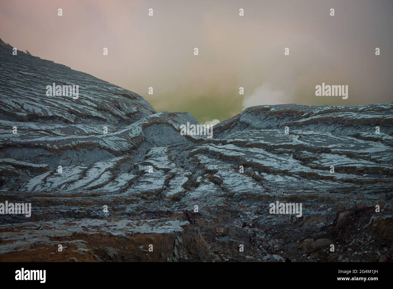 Sulphur Smoking at Mount Kawa Ijen, Java, Indonesia, Southeast Asia ...
