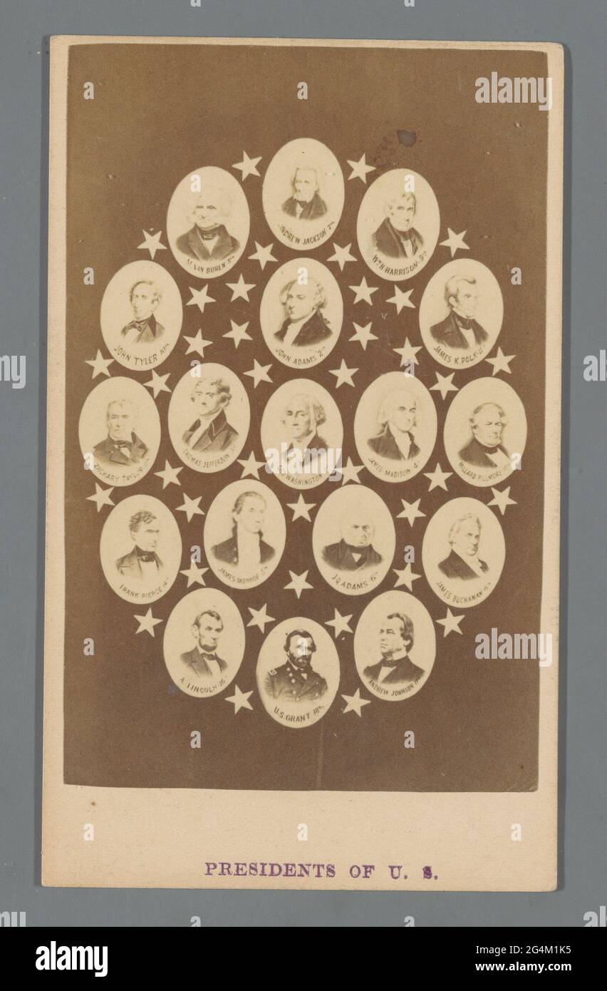 Composition of portraits of 18 American presidents, from George ...
