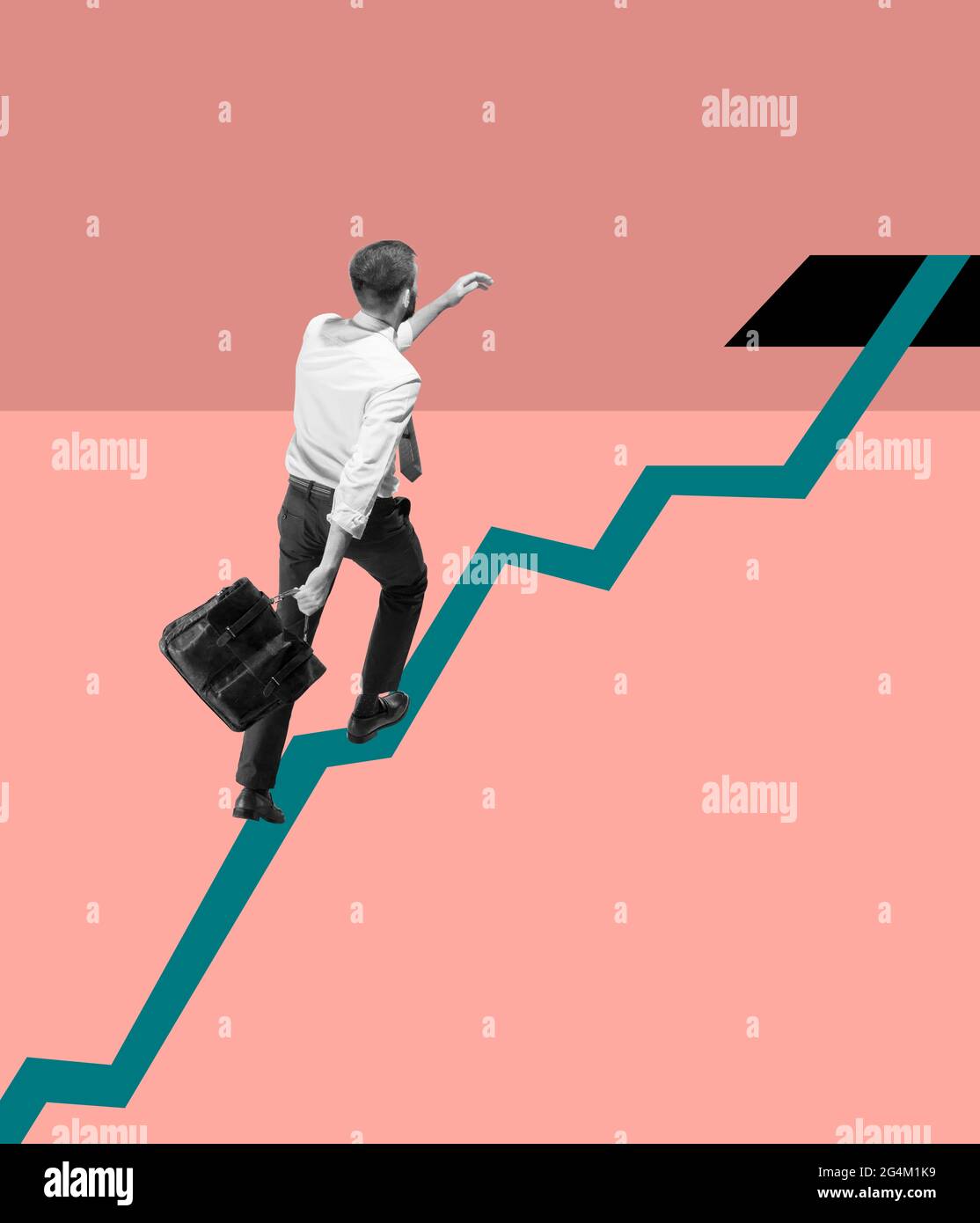 Young businessman on job ladder hi-res stock photography and images - Alamy