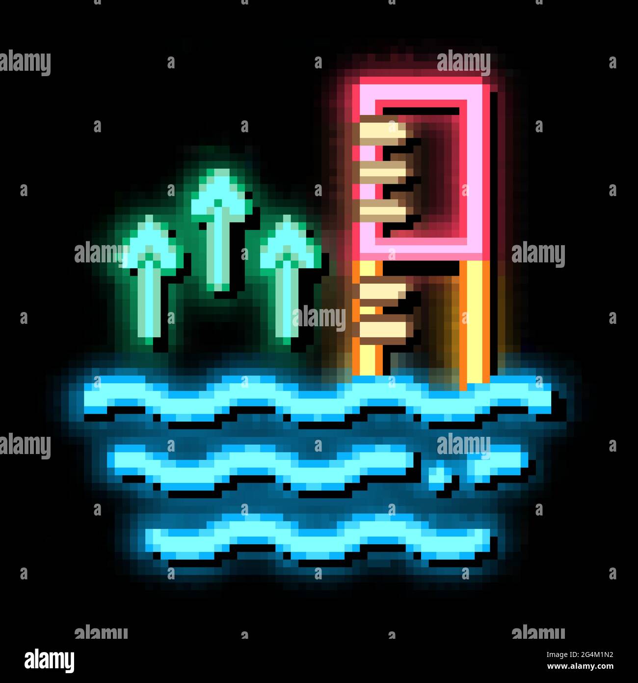 increase in water temperature neon glow icon illustration Stock Vector ...