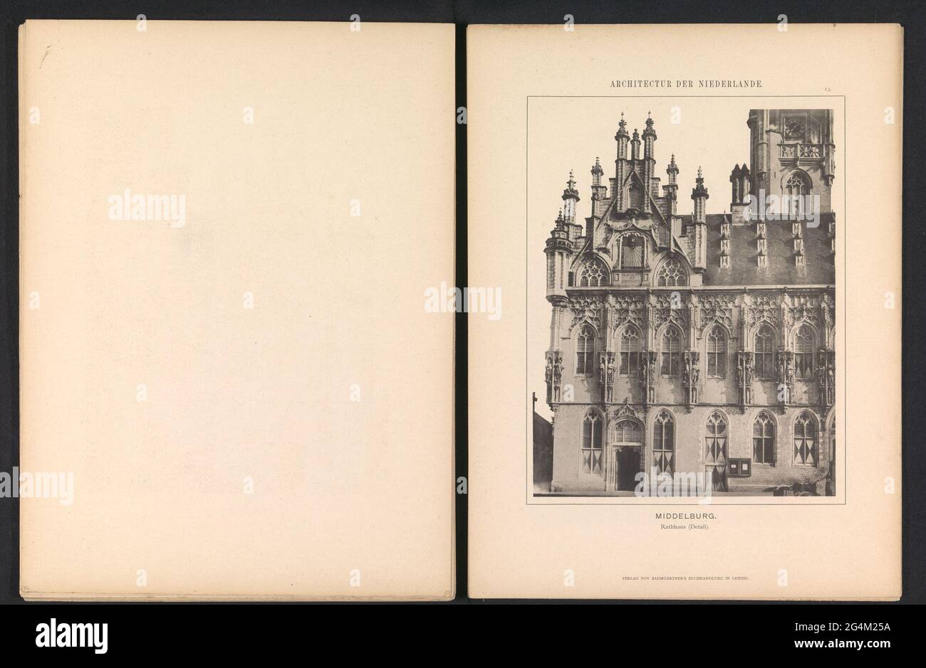 View of the facade of the town hall of Middelburg; Middelburg. Rathhaus ...