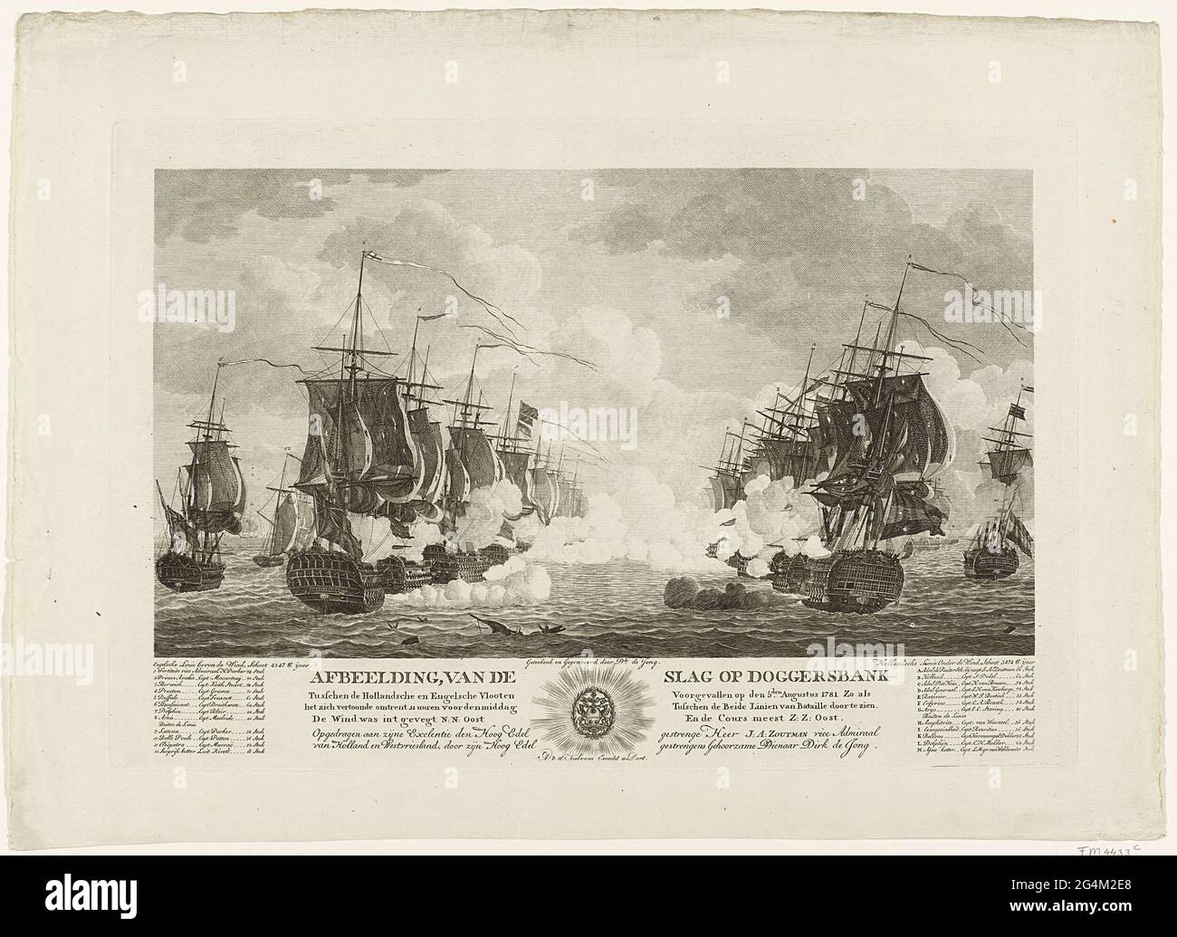 . The Dutch and English ships in Linie fires on each other at the start ...