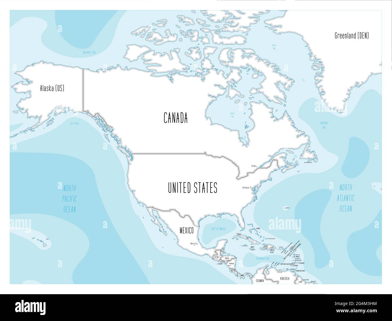 North America map - hand-drawn cartoon style Stock Vector Image & Art ...