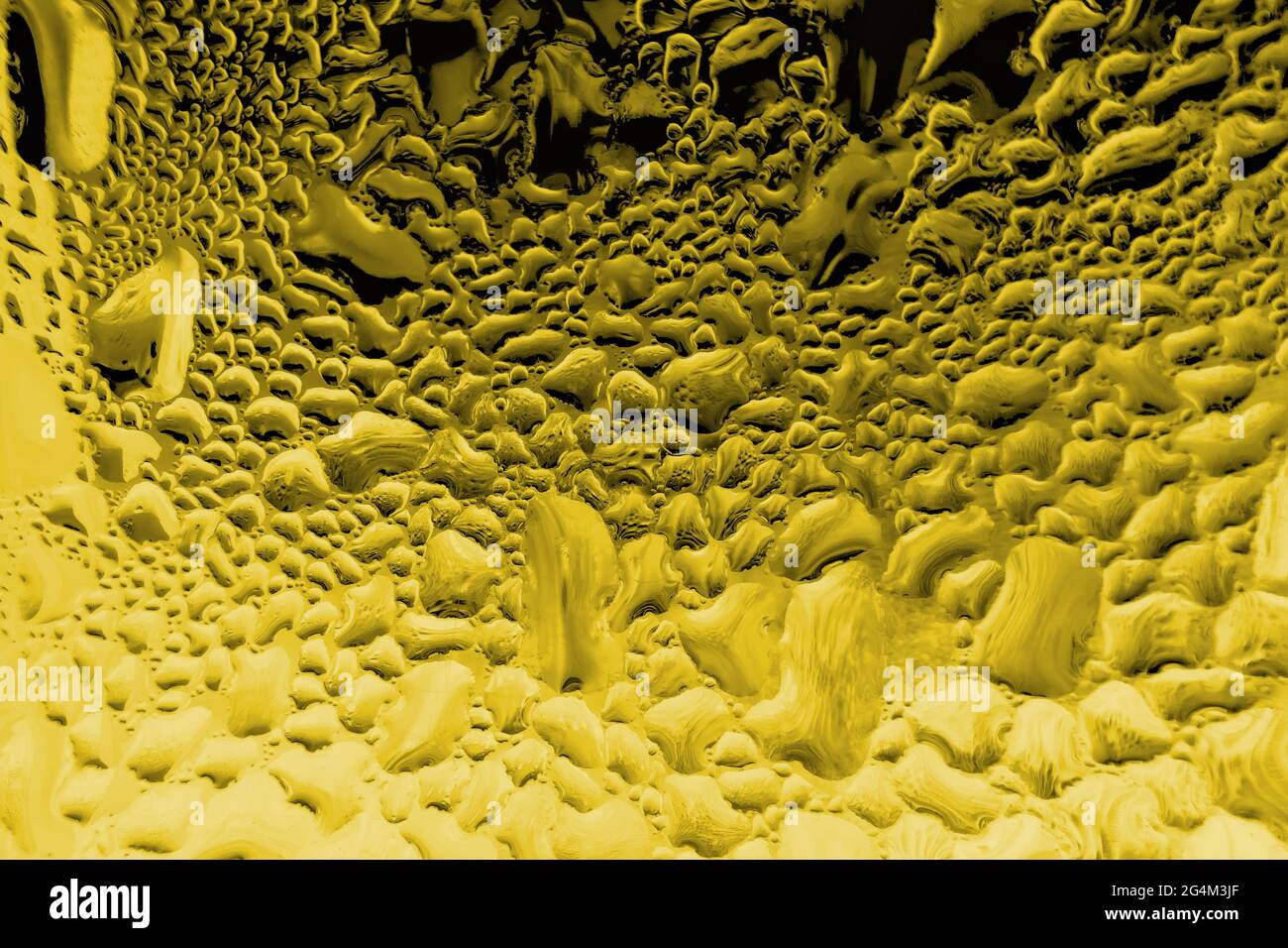 Abstract art background of drops and liquid yellow color. backdrop for ...