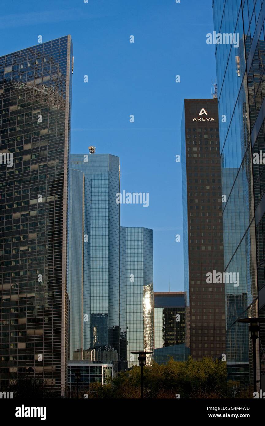 FRANCE, HAUTS-DE-SEINE, PUTEAUX, LA DEFENSE, AREVA AND TOTAL TOWER ...