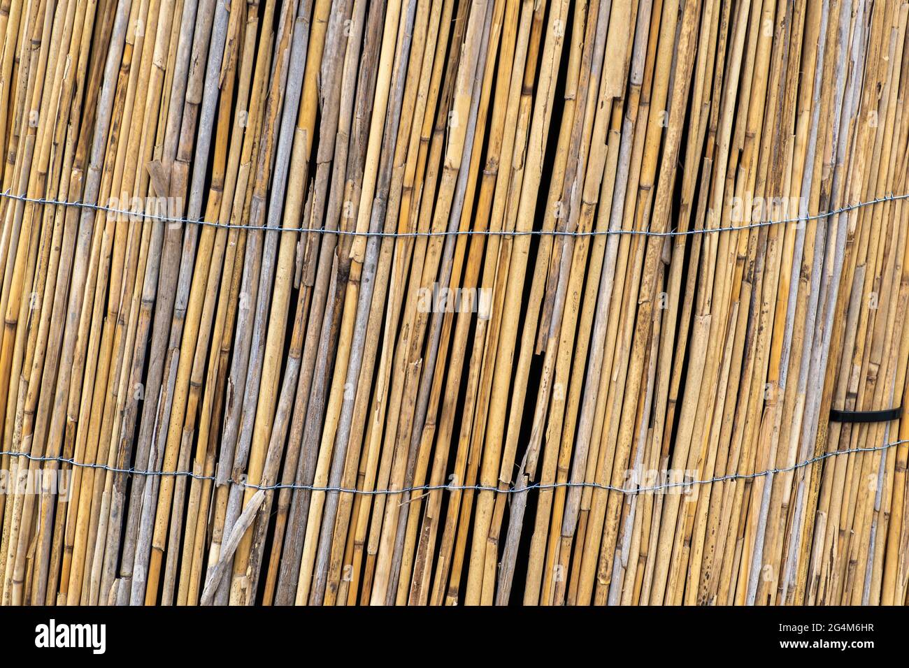 Bamboo straw wall texture background Stock Photo - Alamy