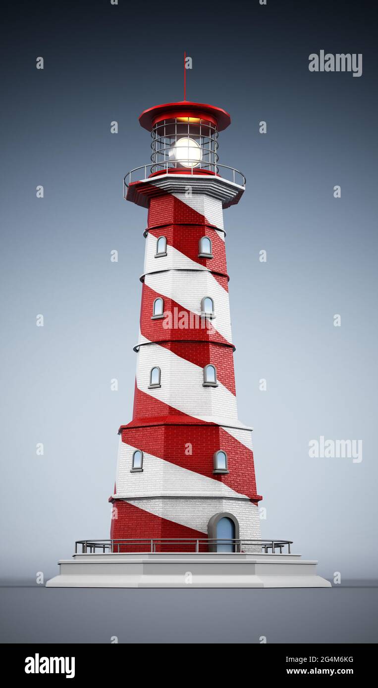 Generic lighthouse on gradient background. 3D illustration Stock Photo ...