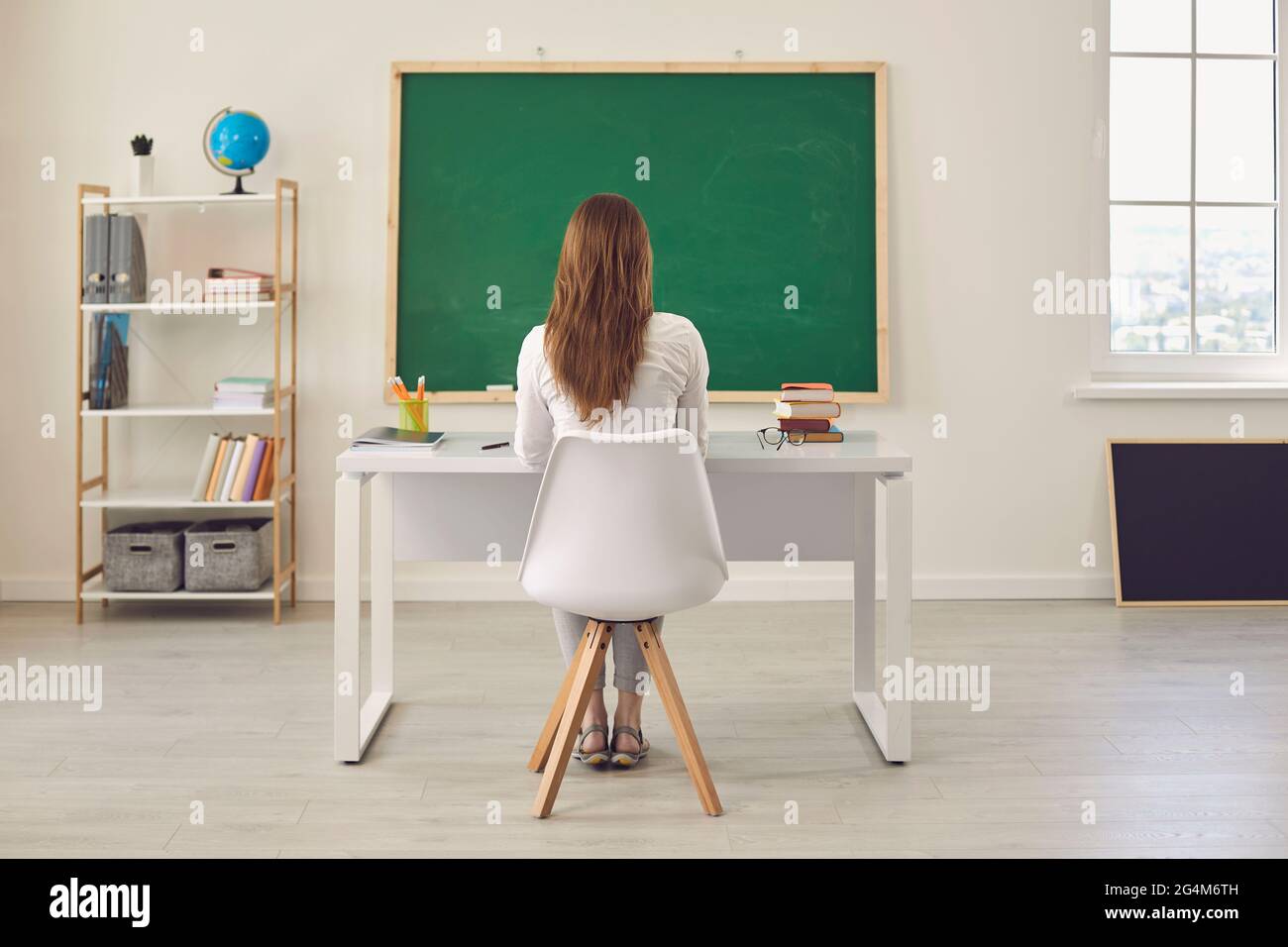 New Teacher From Behind View