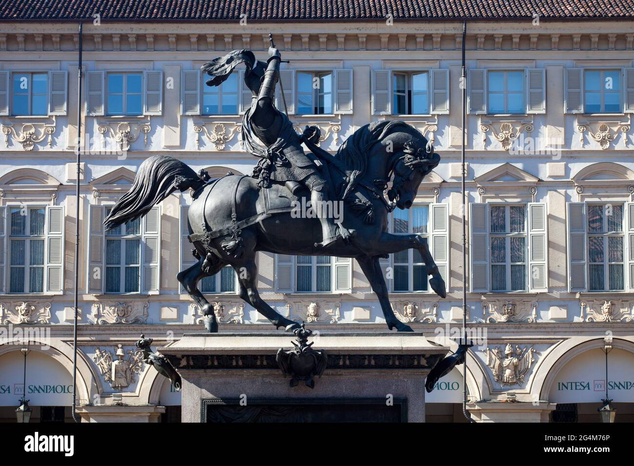 Emanuele Filiberto's statue, Turin, Piedmont, Italy, Europe Stock Photo ...