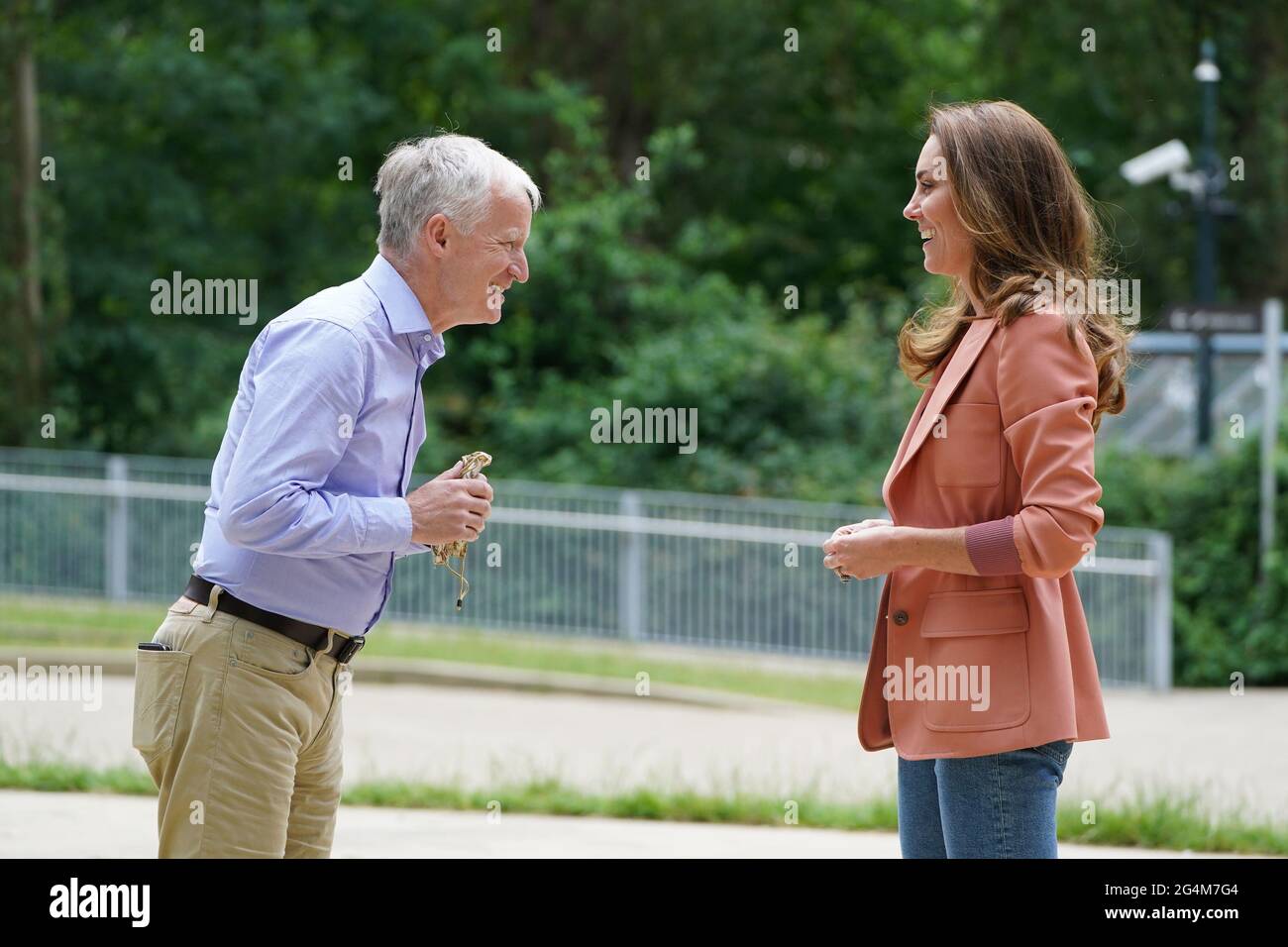 The Duchess of Cambridge speaks with museum director Dr Doug Gurr as ...