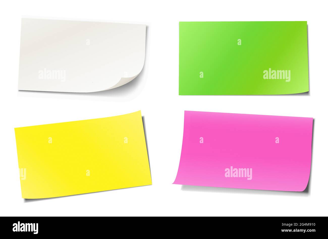 Set of four blank colored sticky notes Stock Vector Image & Art - Alamy