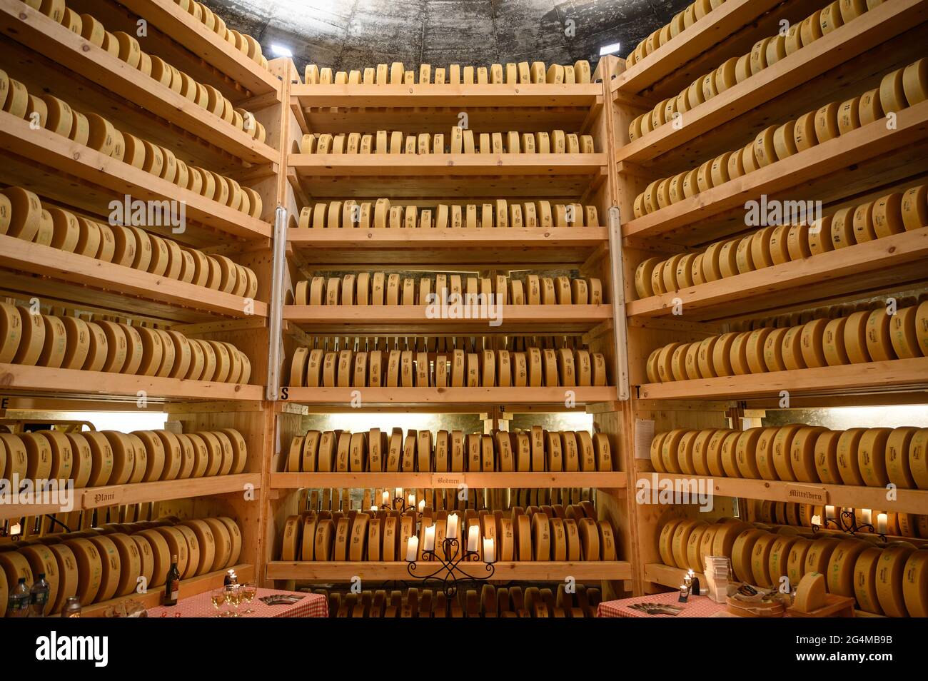 swiss cheese storage in Gstaadt Stock Photo - Alamy