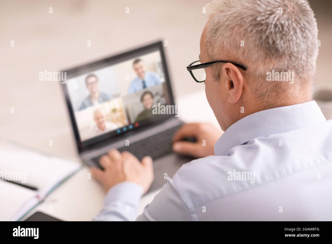 Business chat, devices, conference with boss remotely, new normal for ...