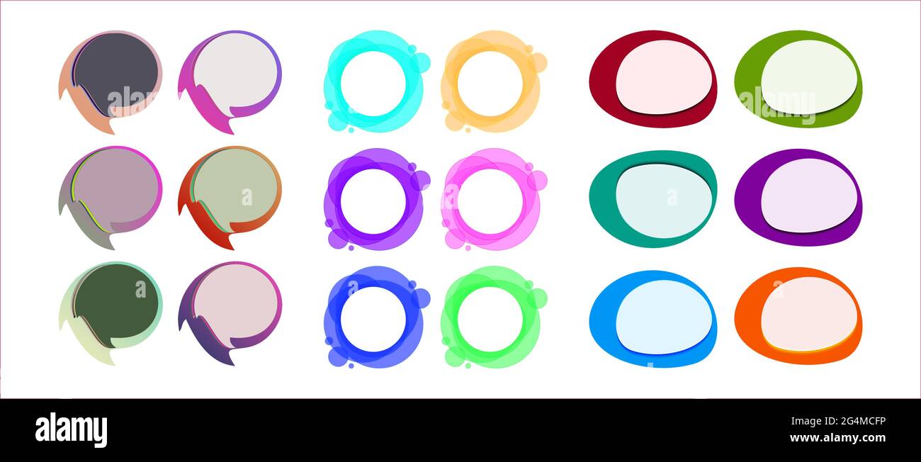 Multiple styled colorful frame as graphics design element set 1 Stock ...