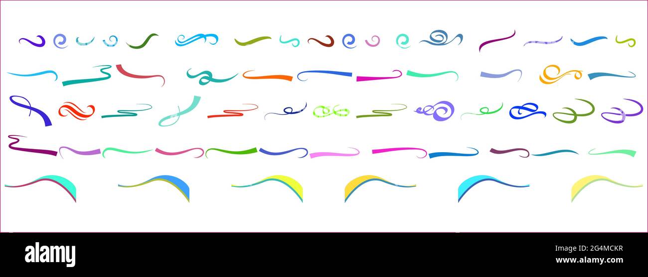 Colorful waves swoosh set as graphic design element Stock Vector Image ...