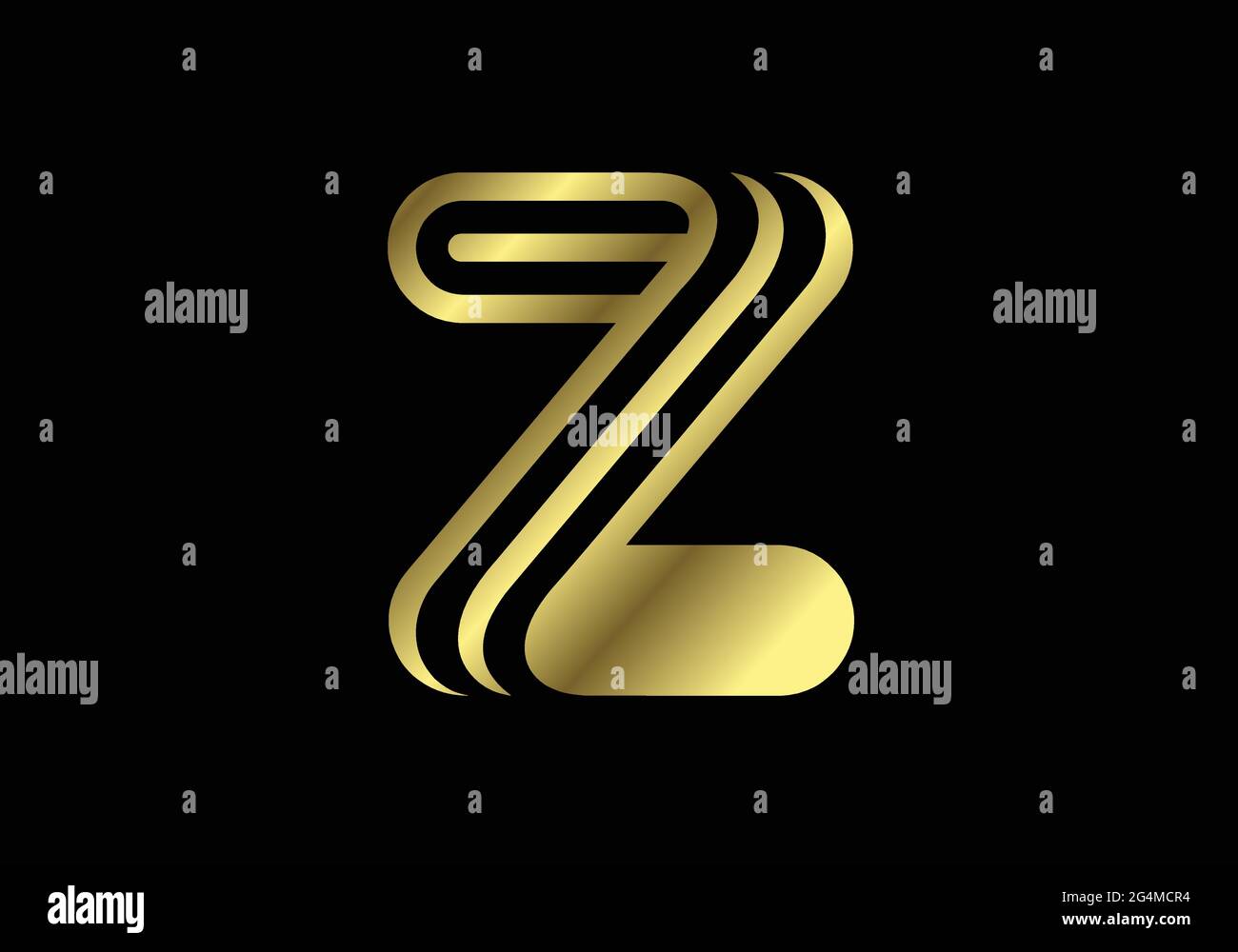 Golden capital letter Z. Graphic alphabet symbol for logo, Poster ...