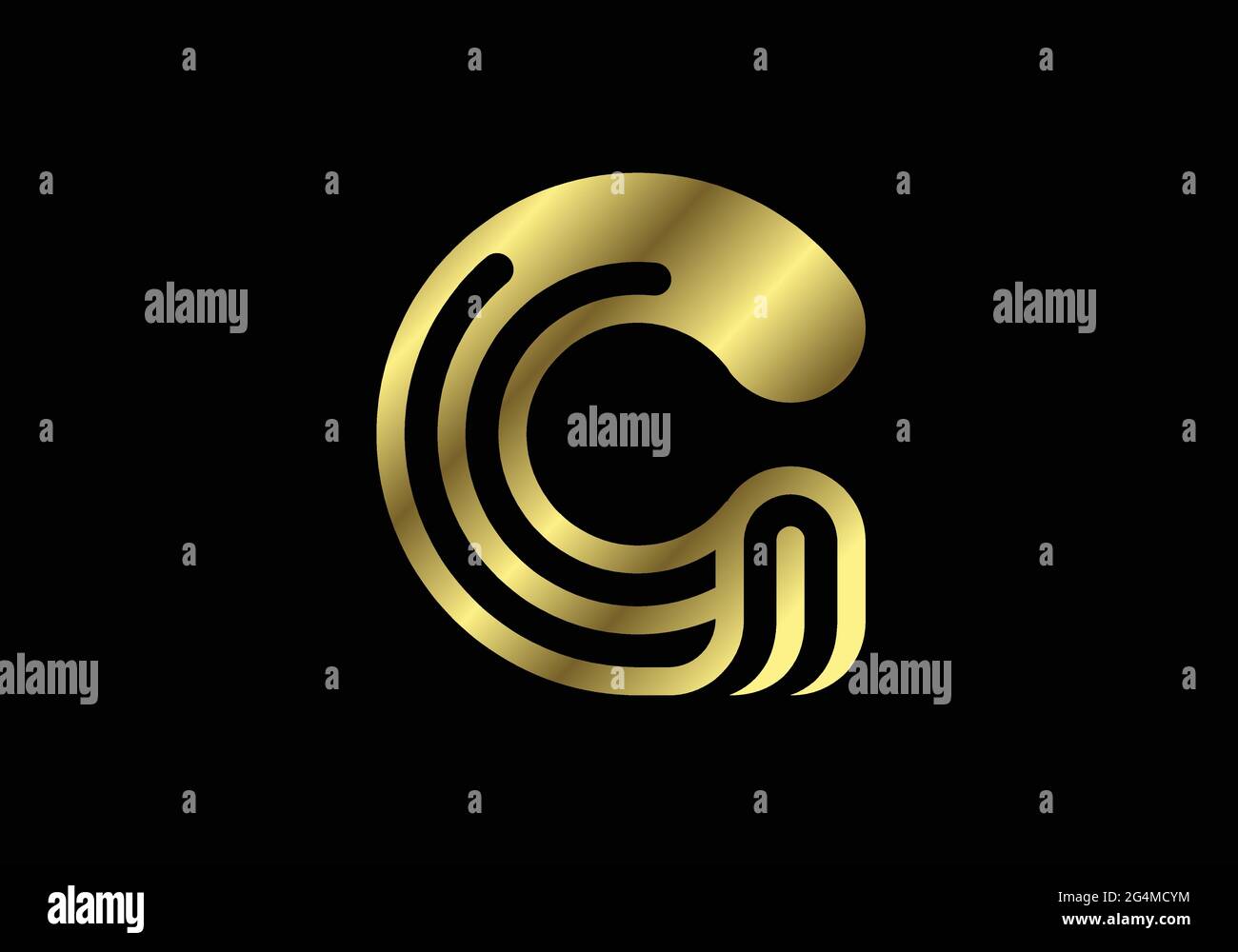 Golden capital letter G. Graphic alphabet symbol for logo, Poster ...