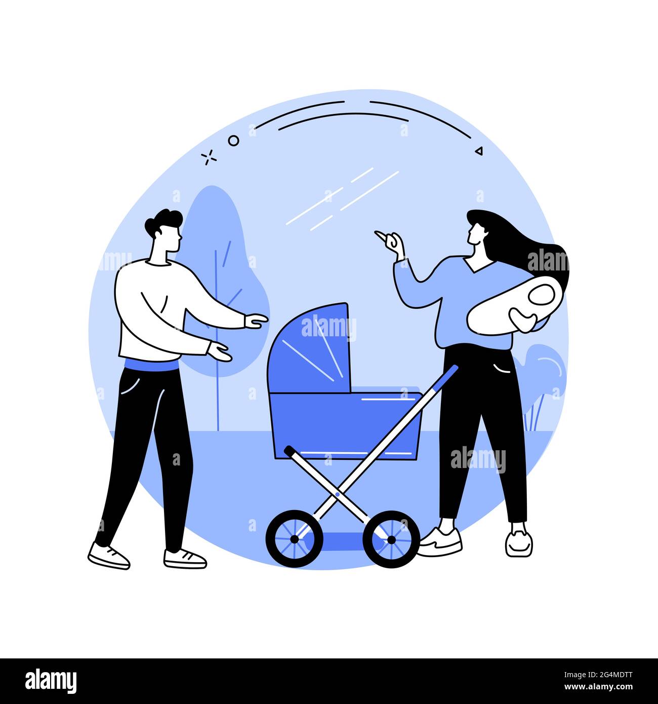 Unmarried parents abstract concept vector illustration Stock Vector ...