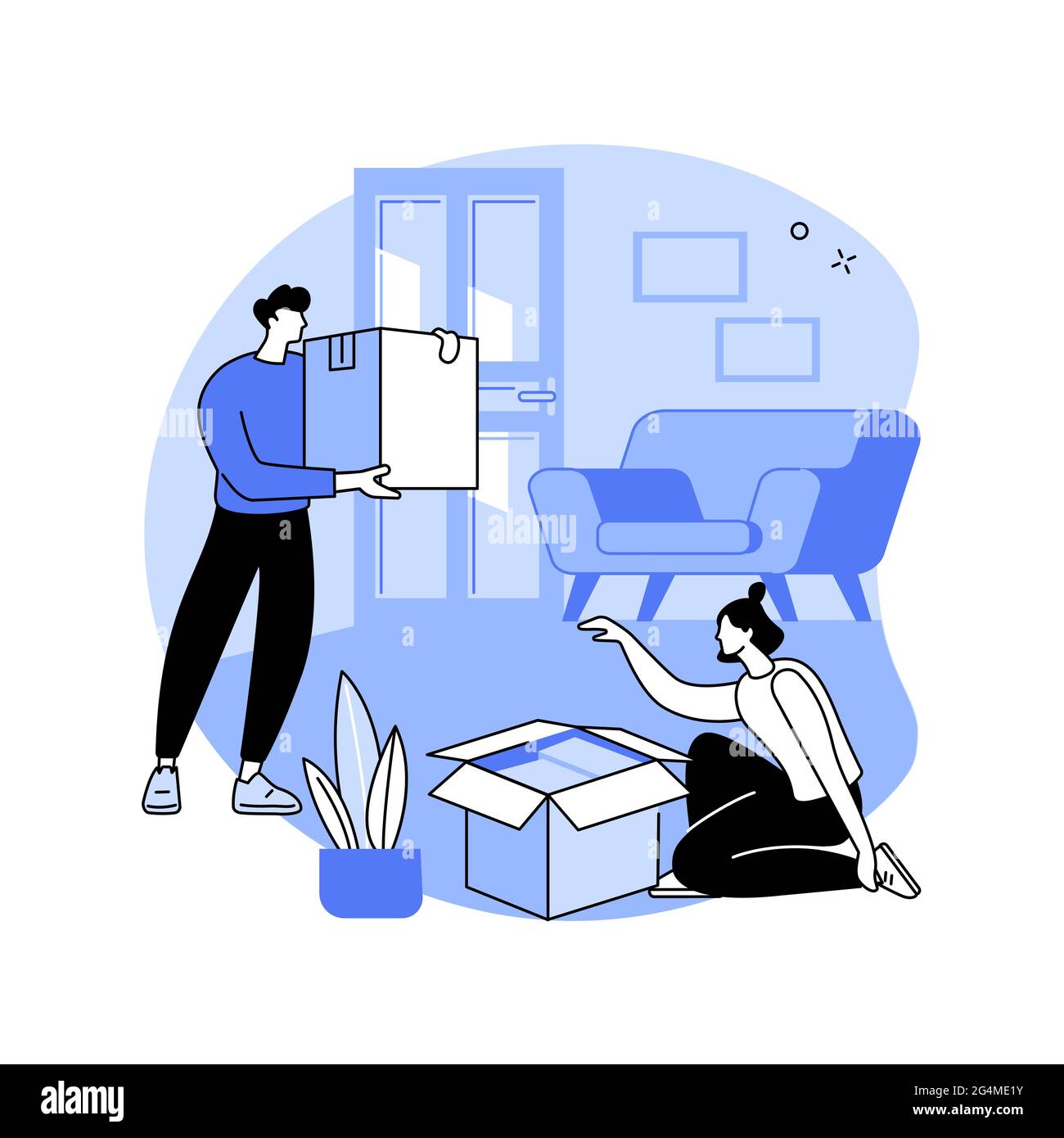 Cohabitation abstract concept vector illustration Stock Vector Image ...