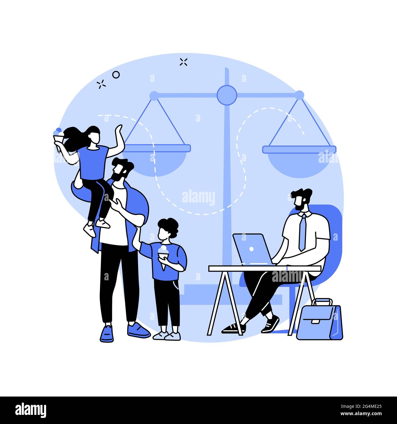 Balancing father time abstract concept vector illustration Stock Vector ...