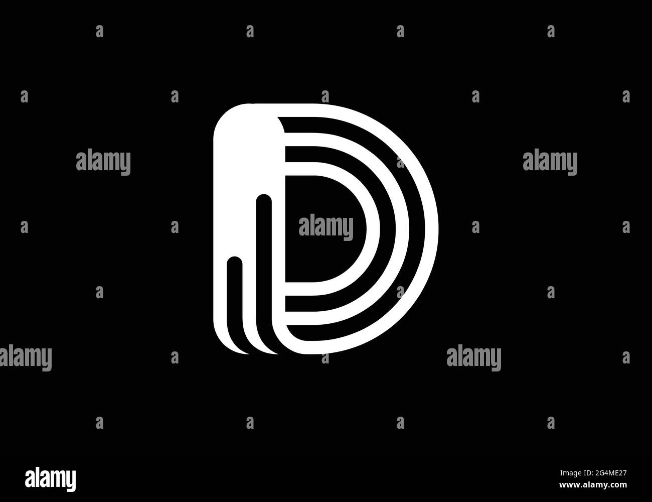 White capital letter D. Graphic alphabet symbol for logo, Poster ...