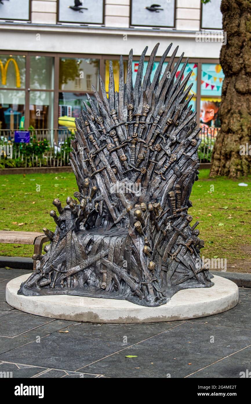 The Iron Throne statue has been unveiled in Leicester Square, London to ...