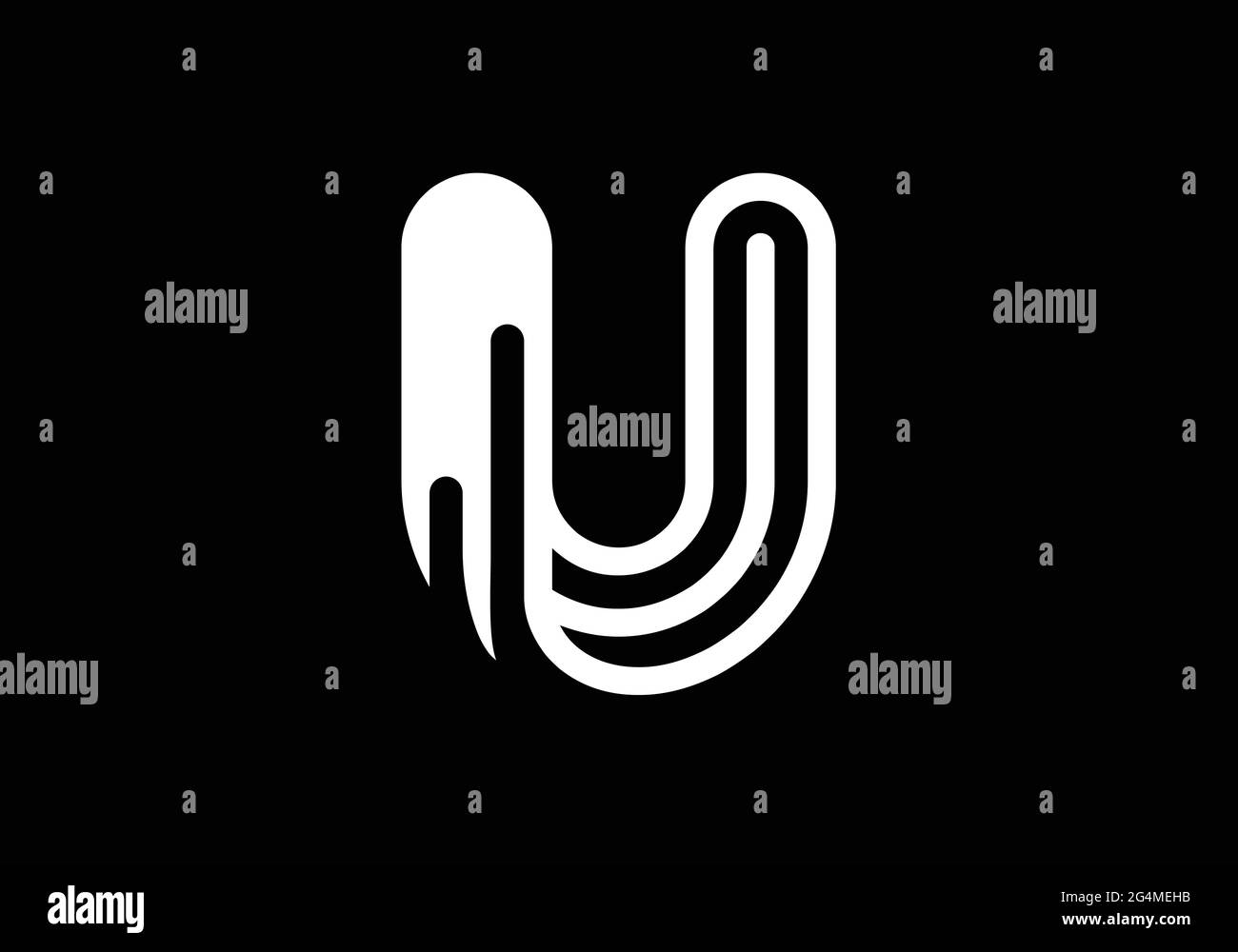 White capital letter U. Graphic alphabet symbol for logo, Poster ...