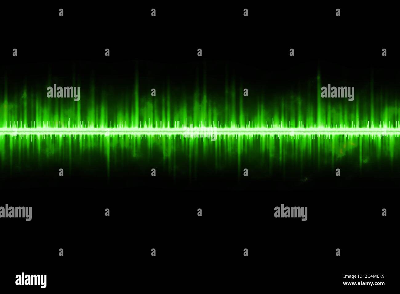 Illustration of a green sound wave on a black background Stock Photo ...