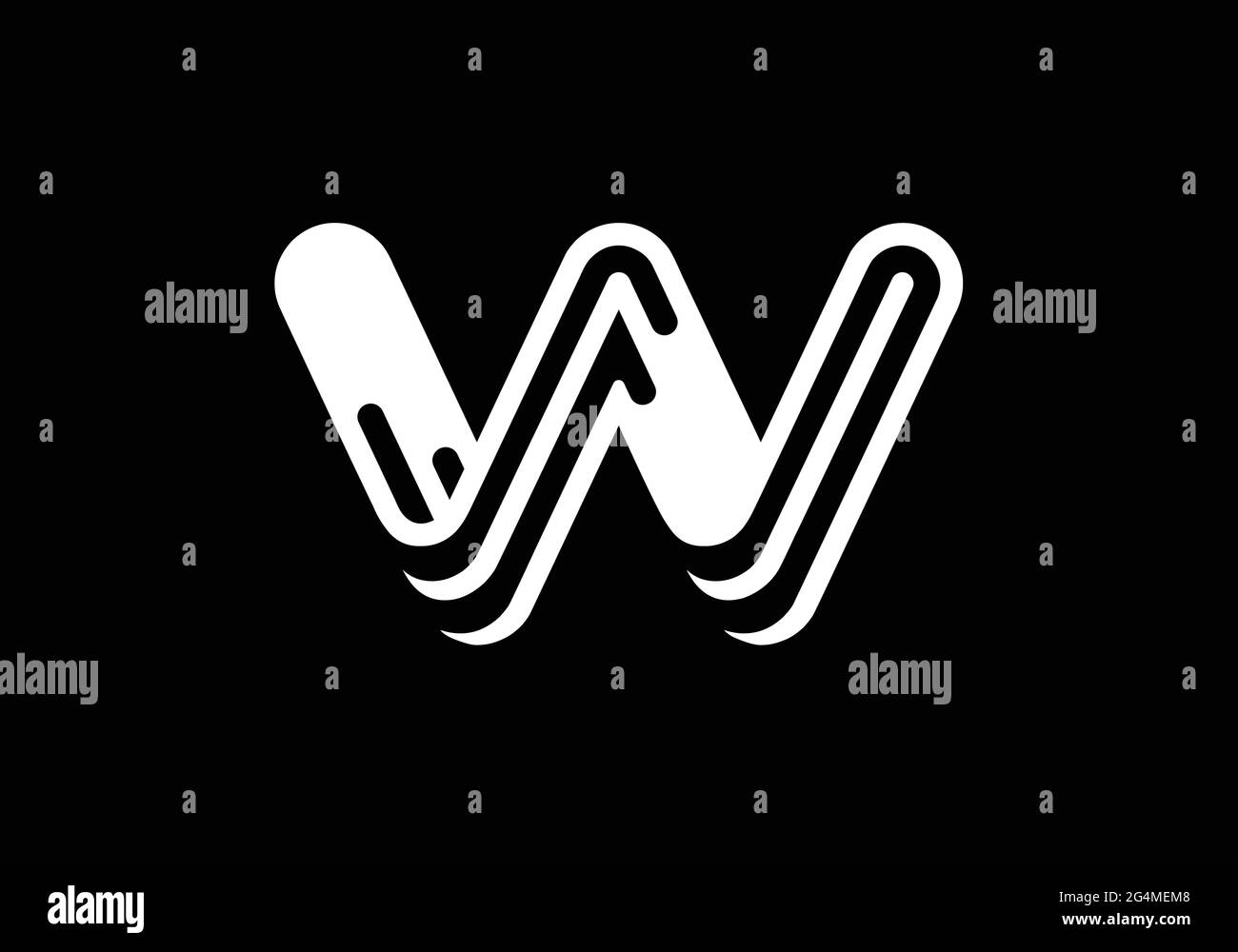 White capital letter W. Graphic alphabet symbol for logo, Poster ...