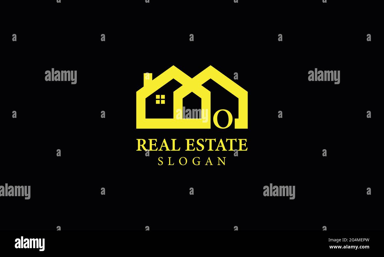 Alphabet O Real Estate Monogram Vector Logo Design, Letter O House Icon ...