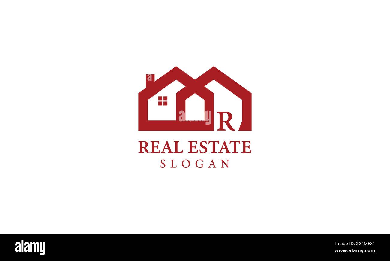 Alphabet R Real Estate Monogram Vector Logo Design, Letter R House Icon ...