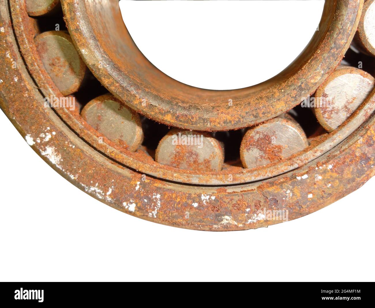 Closeu of an old rusty ball bearing on white background Stock Photo - Alamy