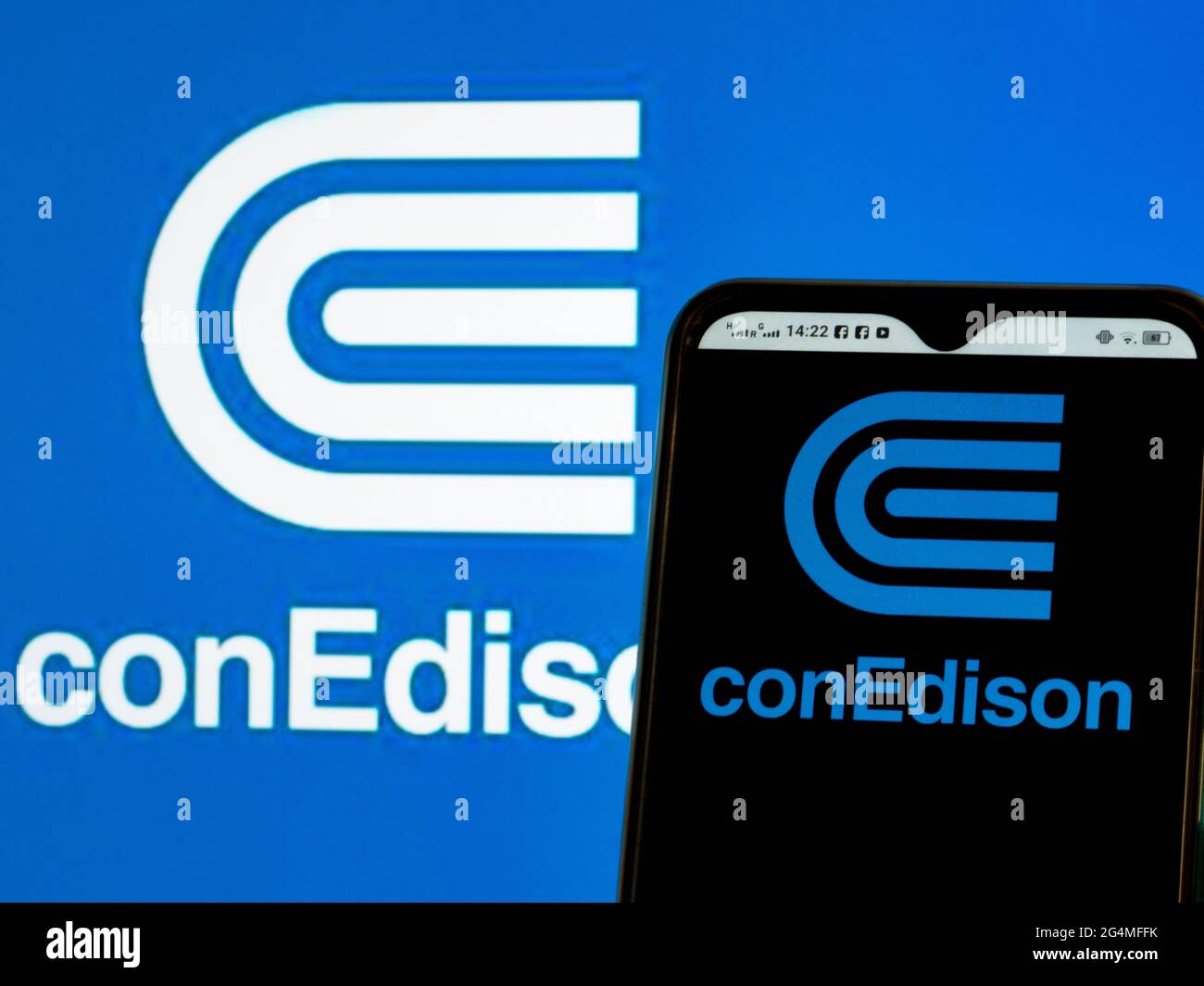 In this photo illustration, a Consolidated Edison Inc. logo seen ...