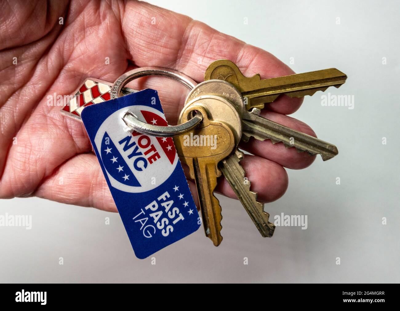 2021 Primary Barcode Keychain FOB, NYC, USA Stock Photo - Alamy