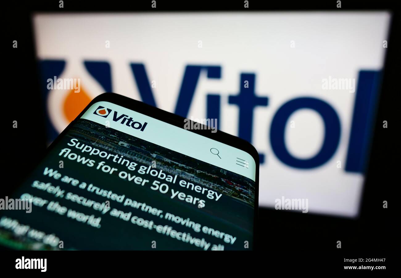 Smartphone with website of Dutch trading company Vitol Holding B.V. on ...