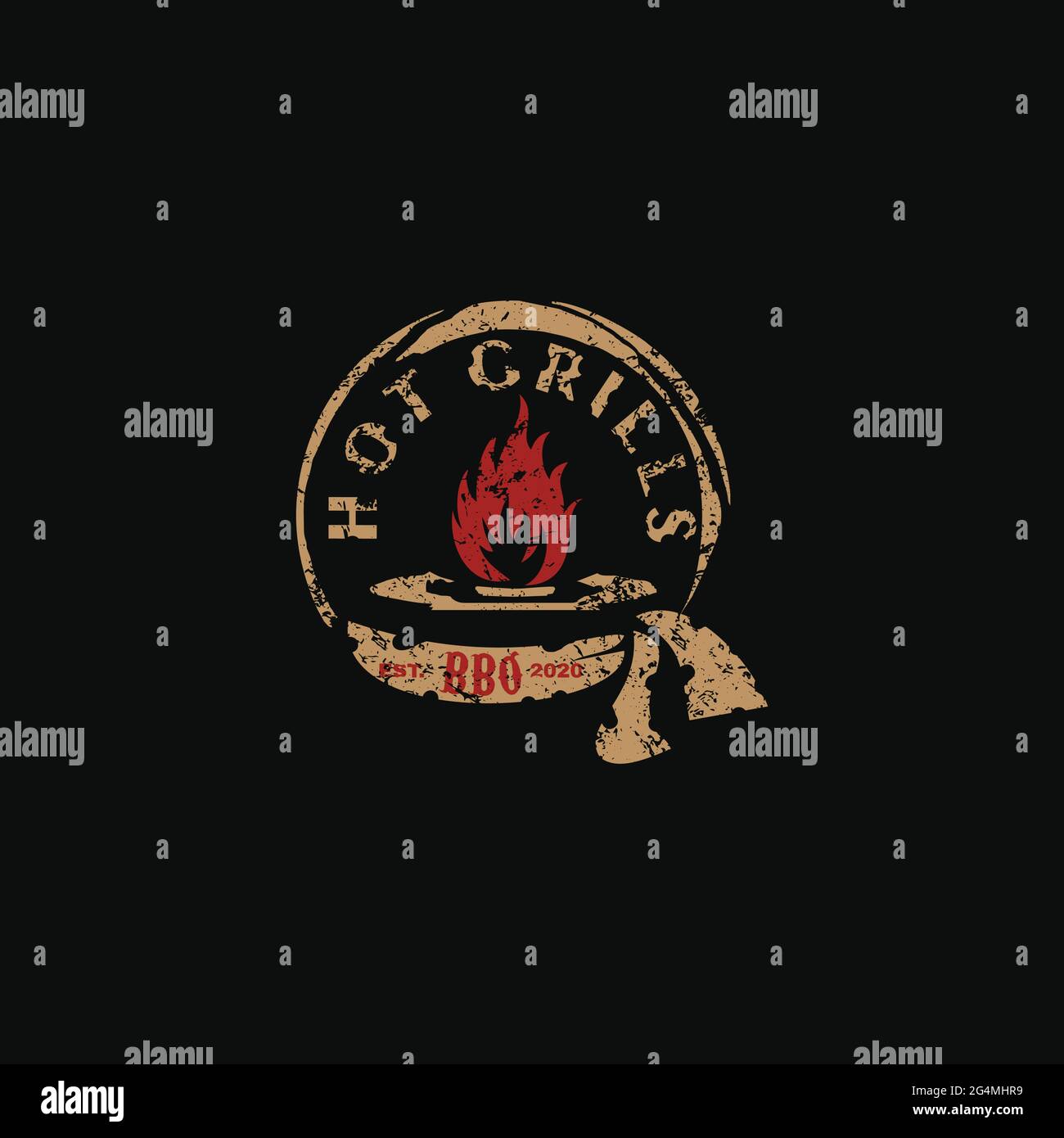 Vintage Retro Rustic BBQ Grill, Barbecue, Barbeque Label Stamp Logo ...