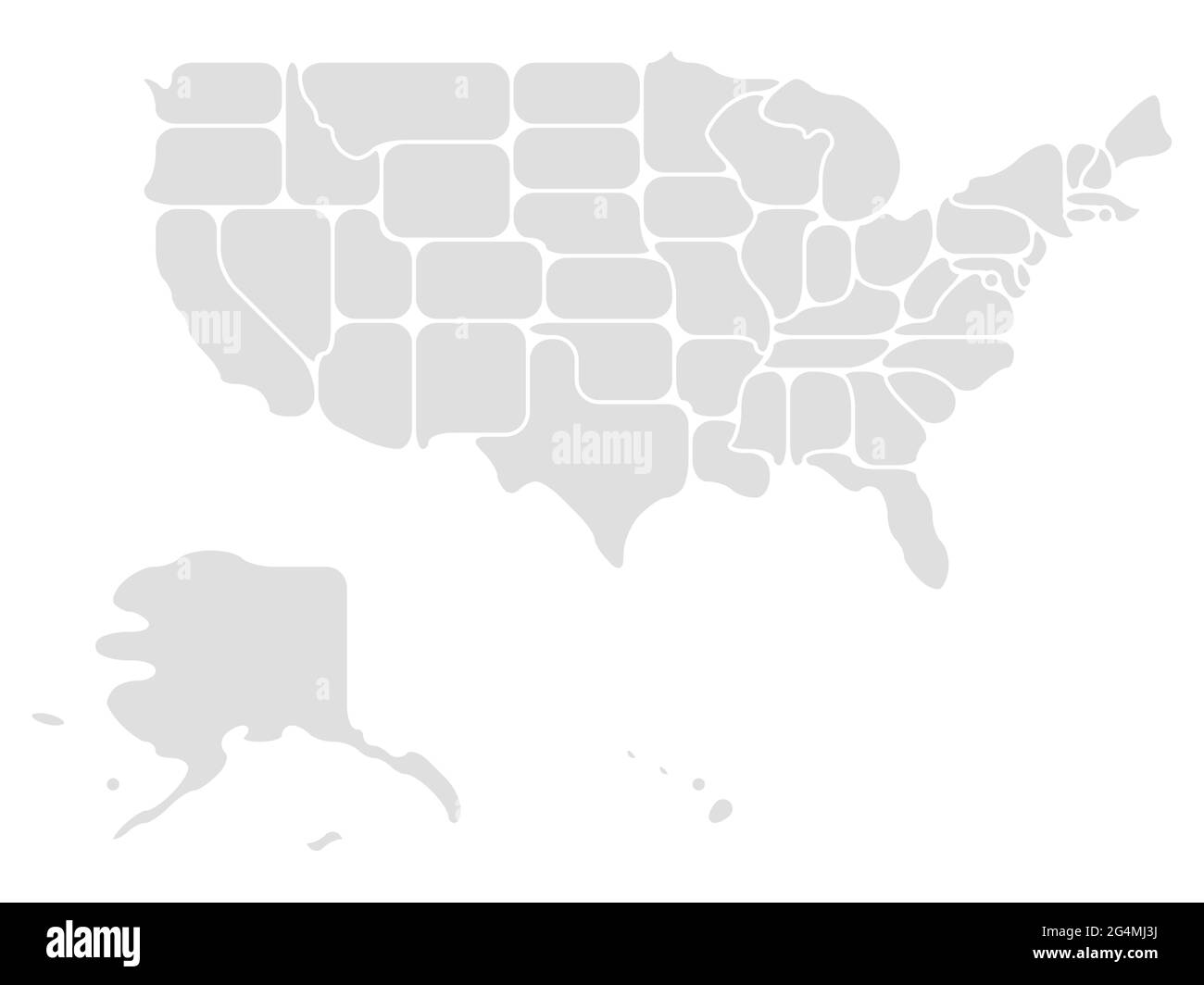 Simplified smooth map of USA Stock Vector Image & Art - Alamy