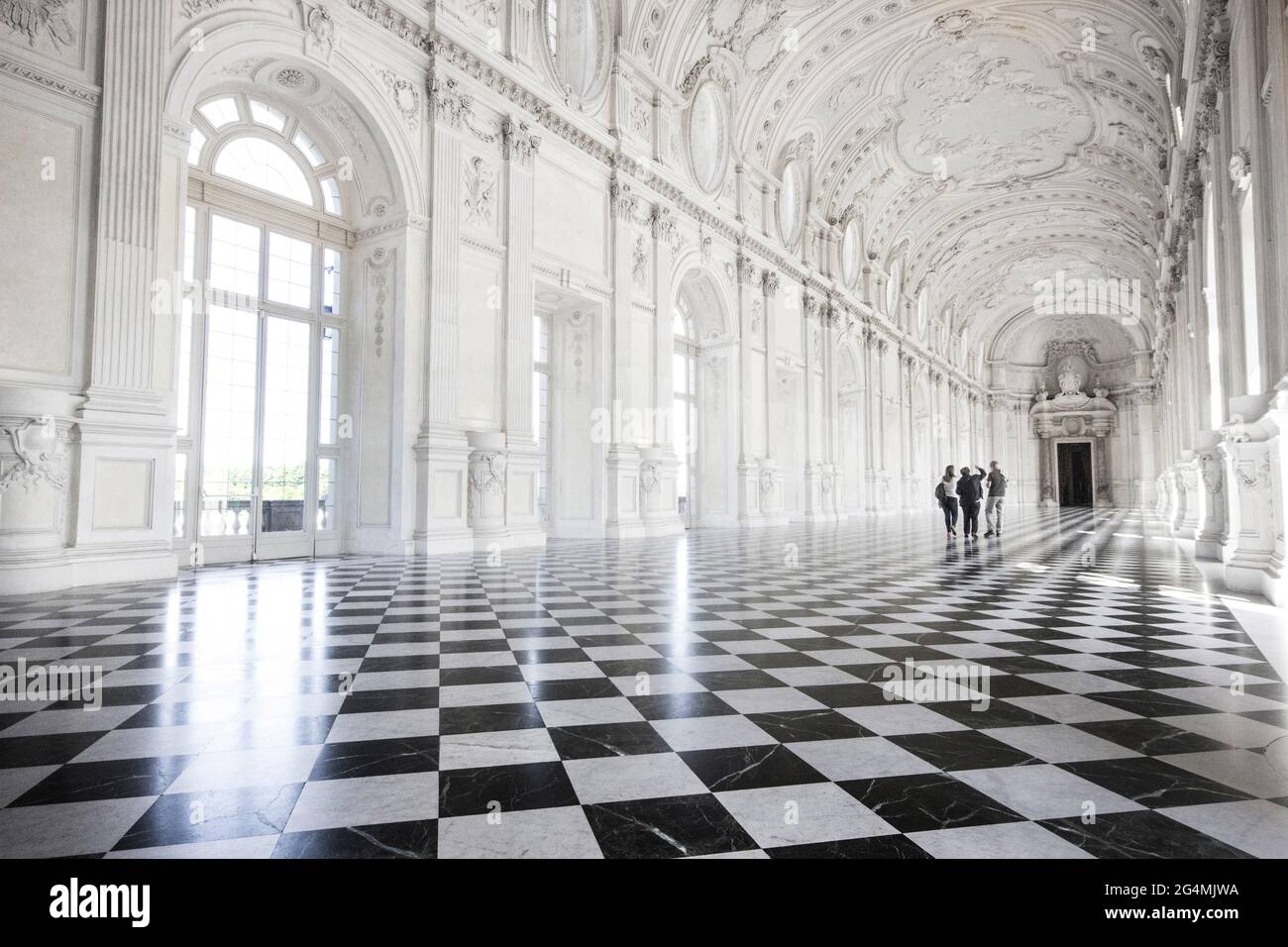 The Great Gallery at Venaria Reale, Turin, Italy, Europe Stock Photo ...