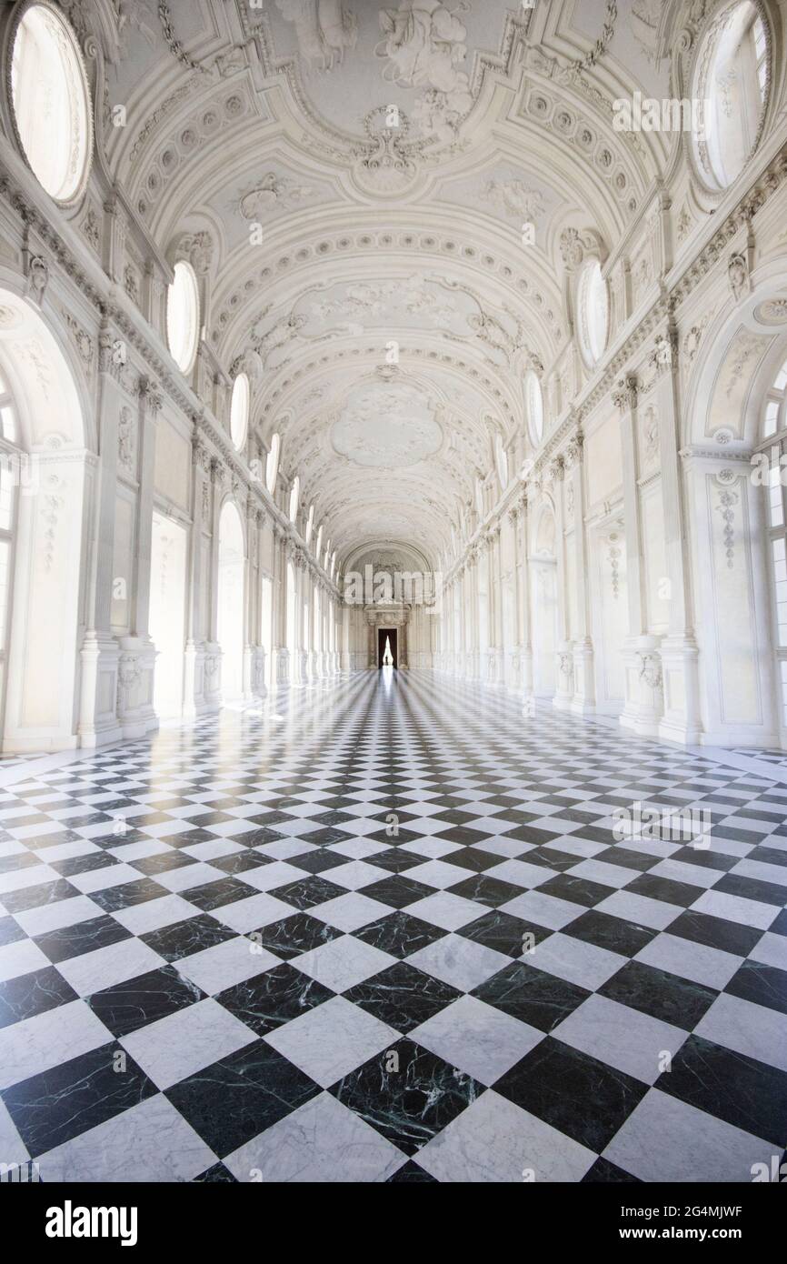 The Great Gallery at Venaria Reale, Turin, Italy, Europe Stock Photo ...