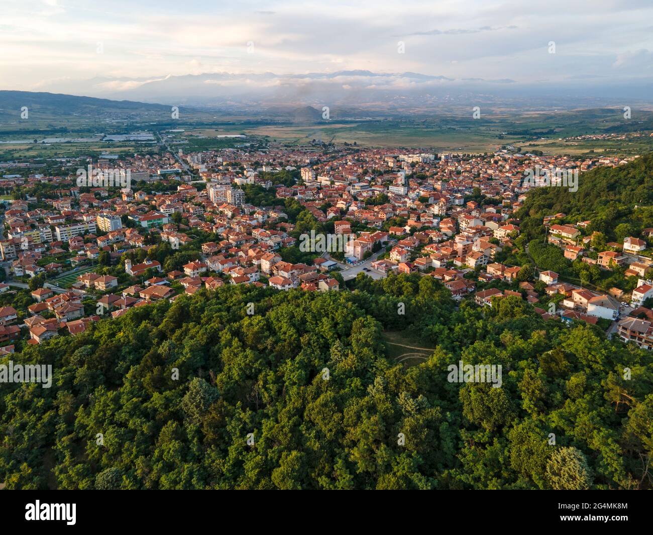 Aerial view town petrich blagoevgrad hi-res stock photography and ...