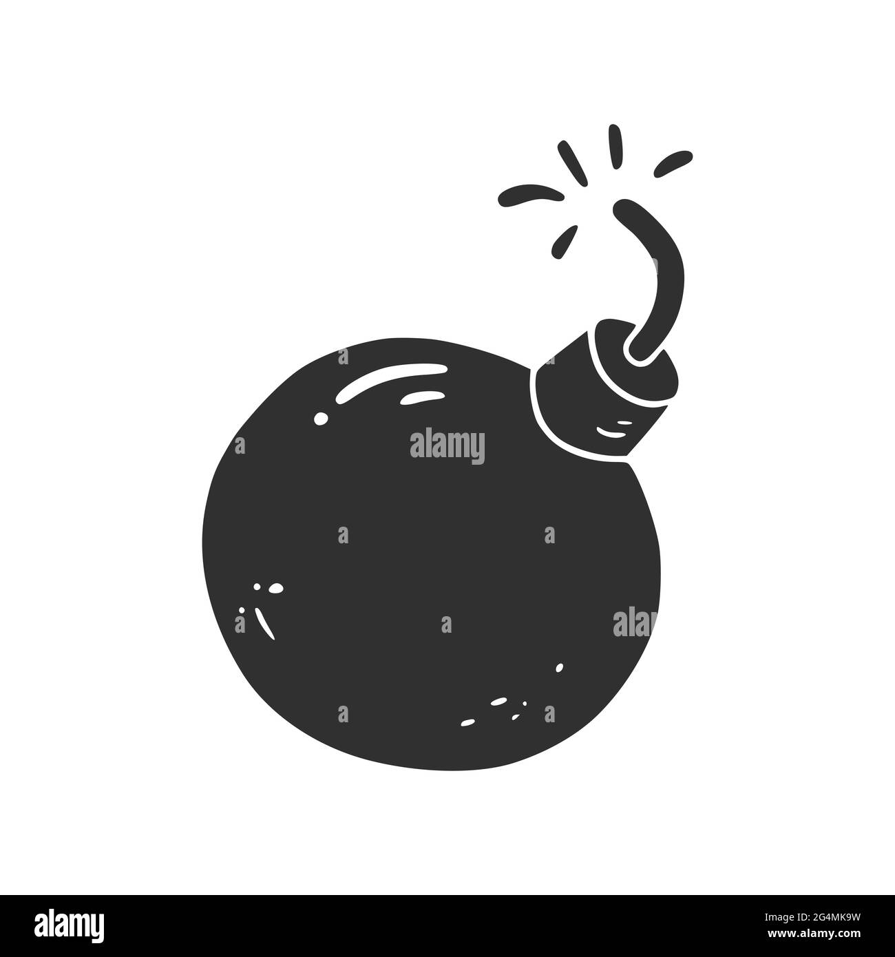 Hand drawn bomb with fire element. Comic doodle sketch style. Bomb for ...