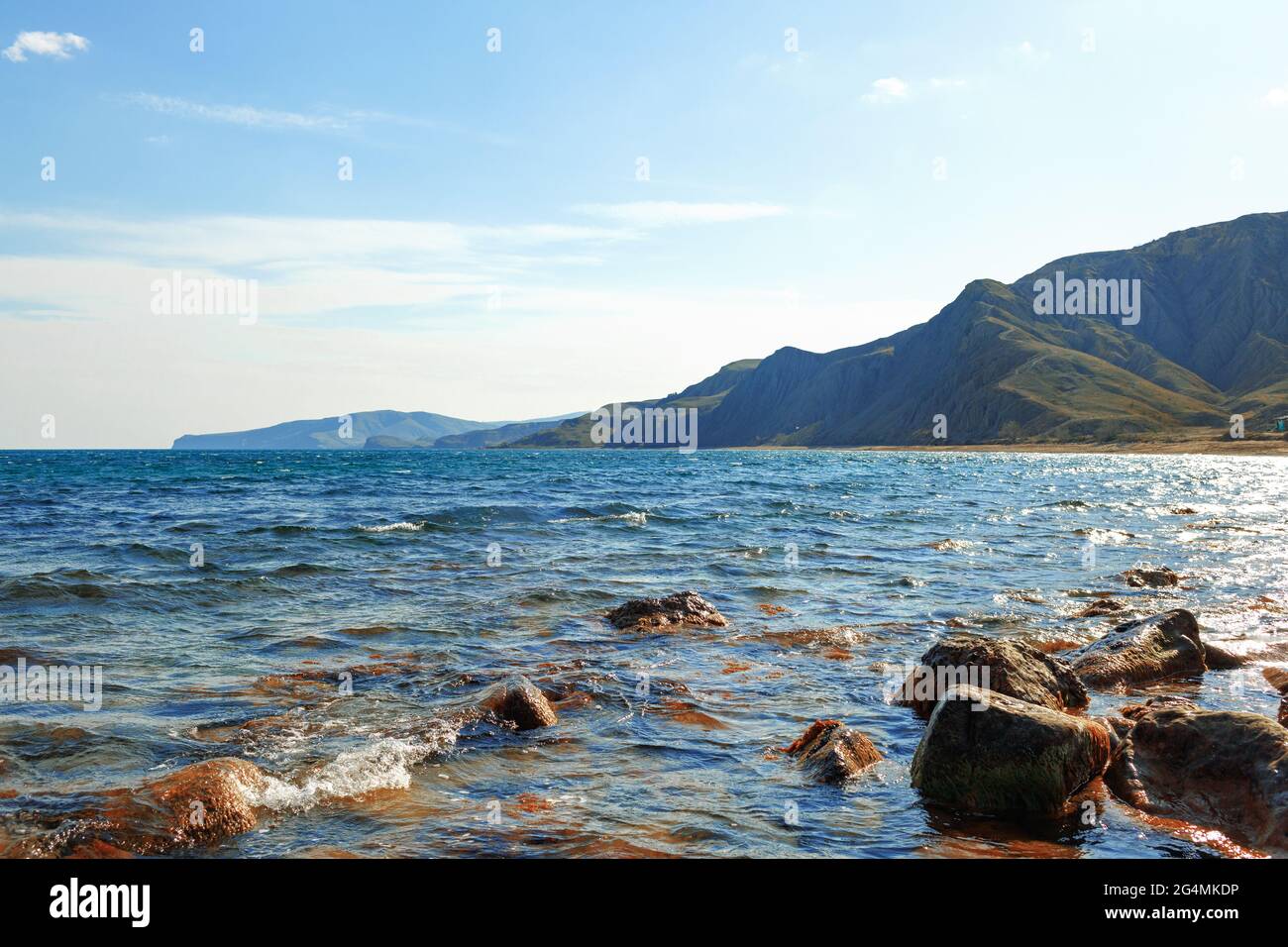 Stony sea shore photo for a background Stock Photo - Alamy