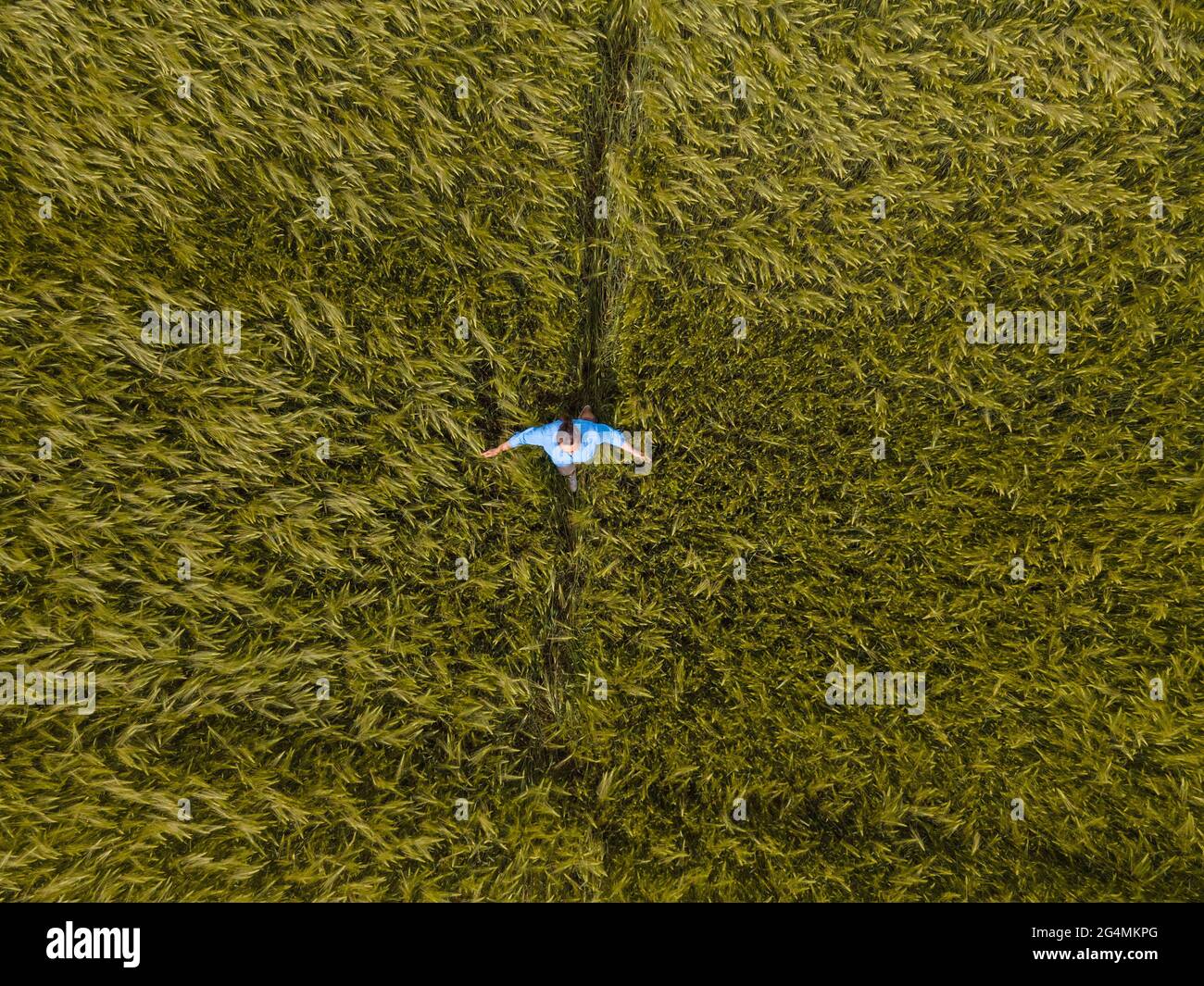 Beautiful woman walk in wheat hi-res stock photography and images - Alamy