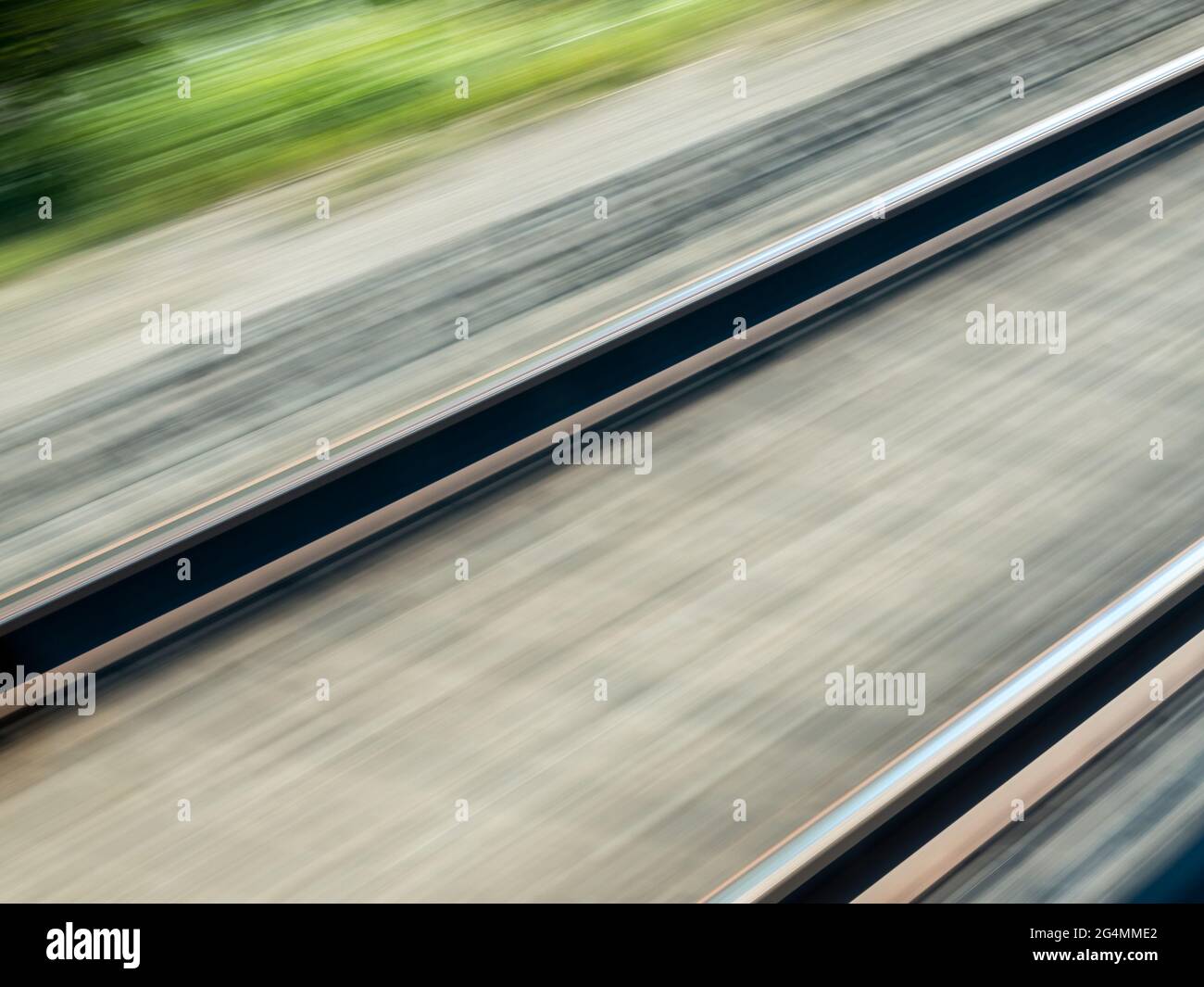 Railway track movement blurring technique Stock Photo - Alamy